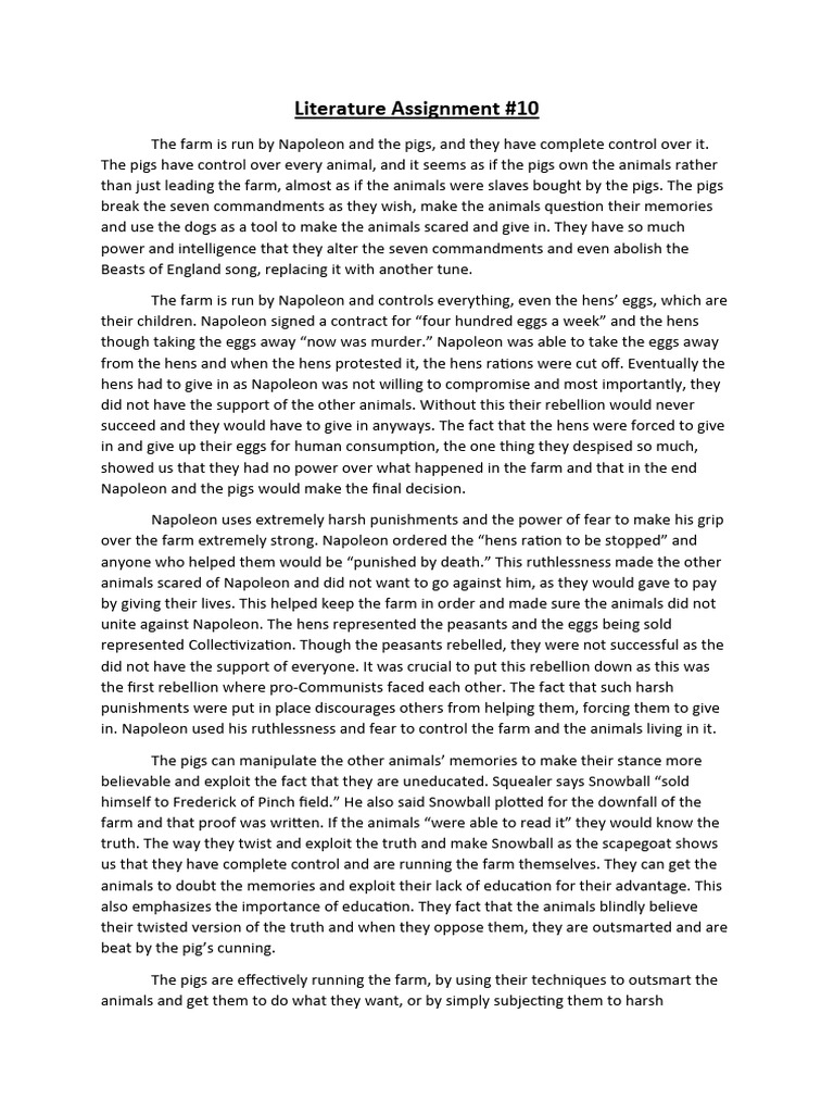 Literature Assignment #10 | PDF