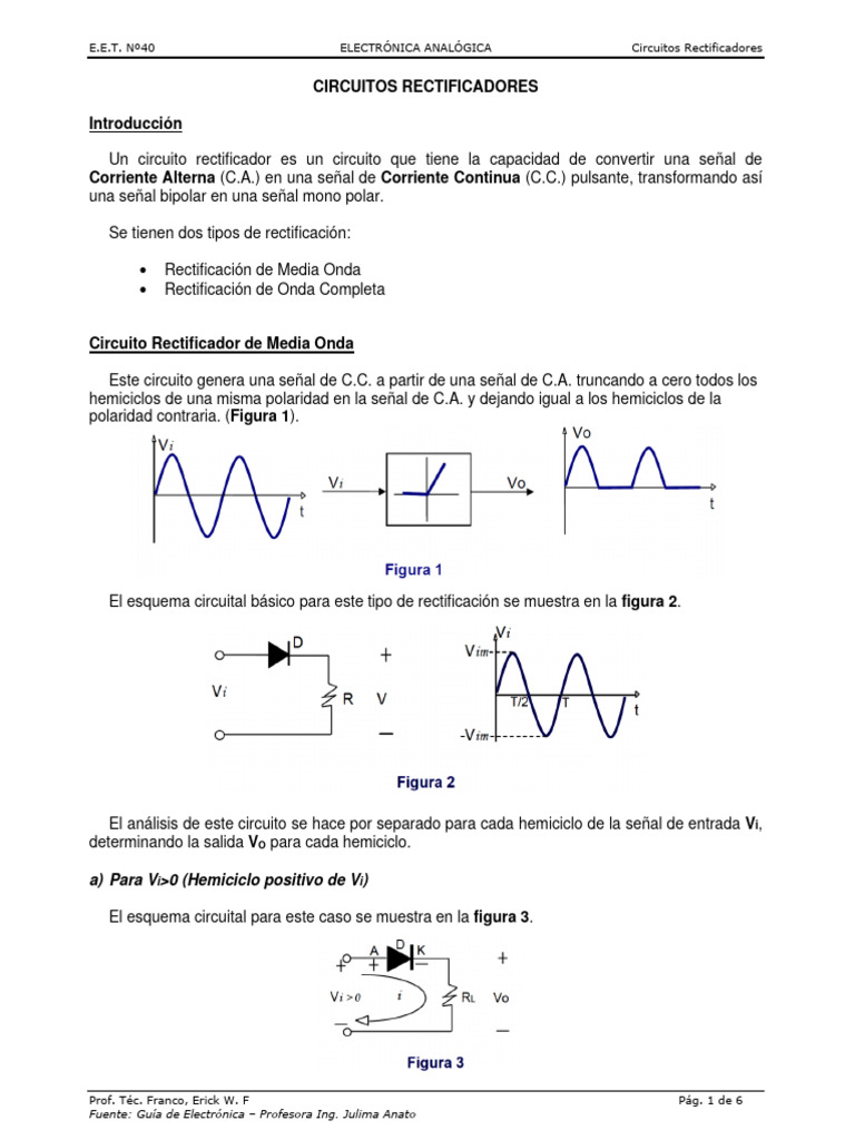 03 - Circuitos Rectificadores - 031756 | PDF | Rectificador | Ingeniería Informática