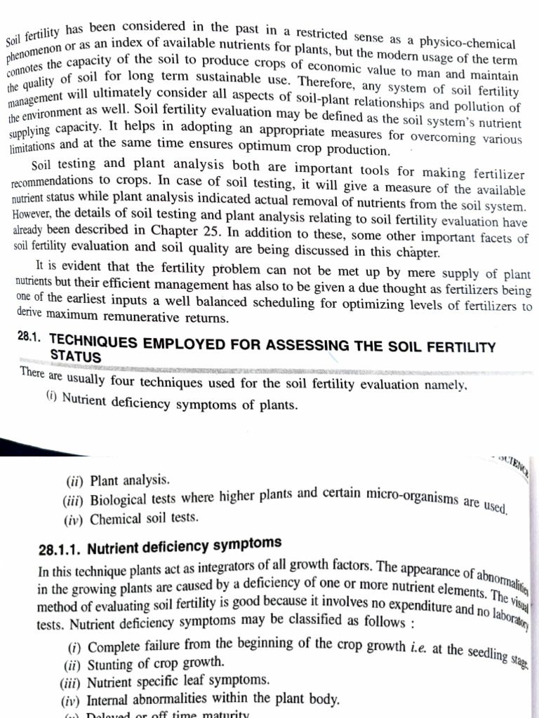Soil Fertility Evaluation Methods | PDF | Plant Nutrition | Soil