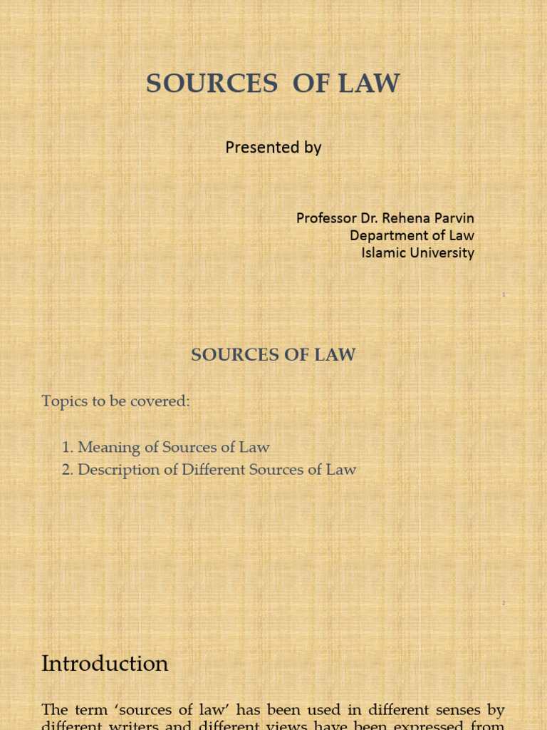 Sources of Law: Key Concepts | PDF | Religion & Spirituality