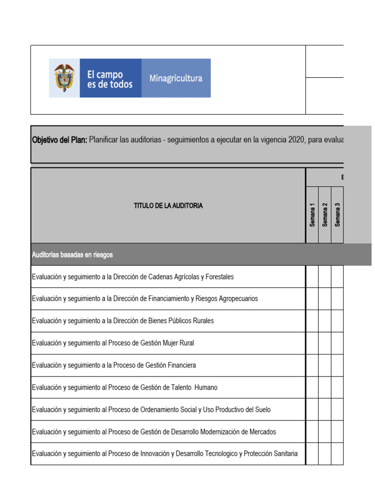 Formato Plan Anual de Auditoría Basado en Riesgos V7 | PDF | Corrupción ... Formato Plan Anual de Auditoría Basado en Riesgos V7 | PDF | Corrupción ...
