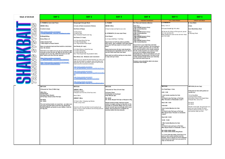 Fortitude Program: Week of 28.04.24 | PDF | Weight Training | Physical ...