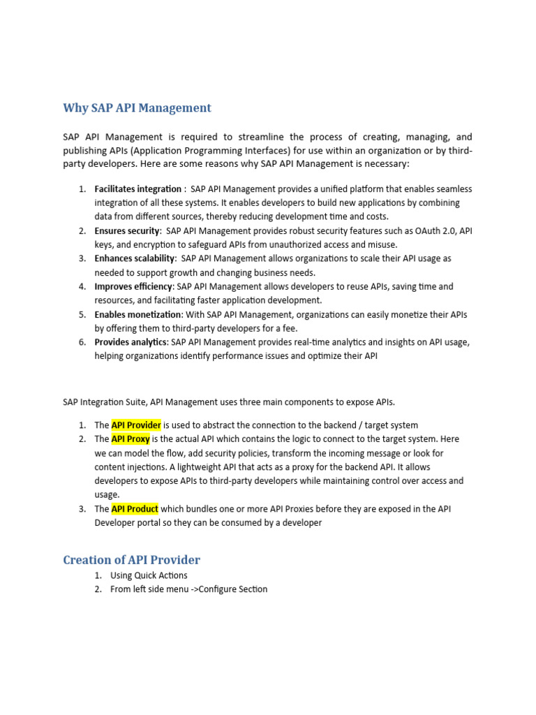 SAP API Management | PDF | Proxy Server | Information Technology