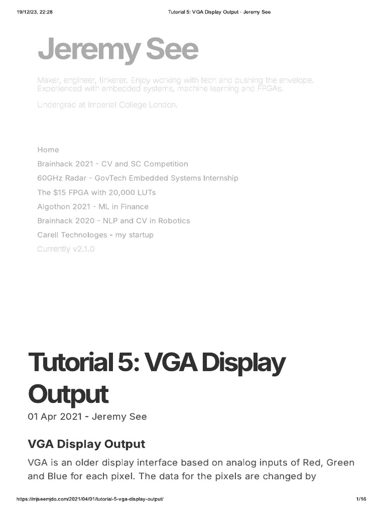 vga display output | PDF
