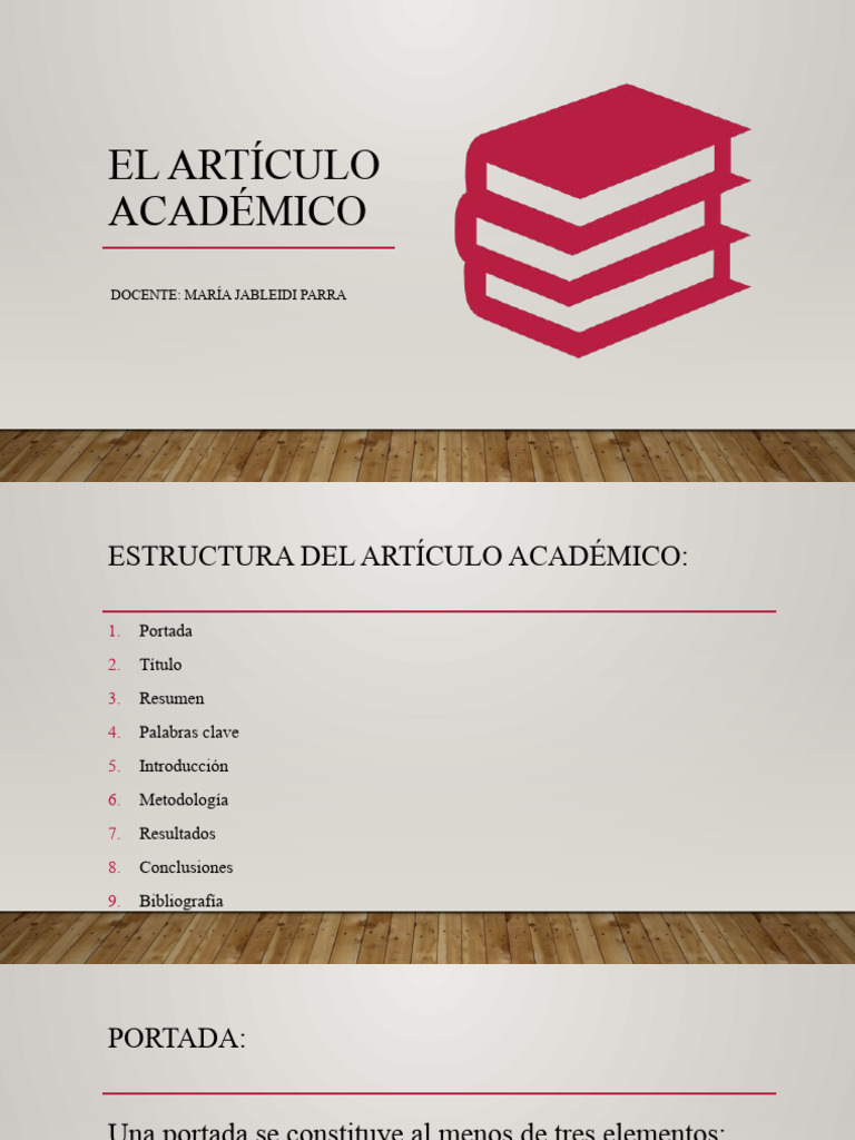 Estructura de un Artículo Académico | PDF