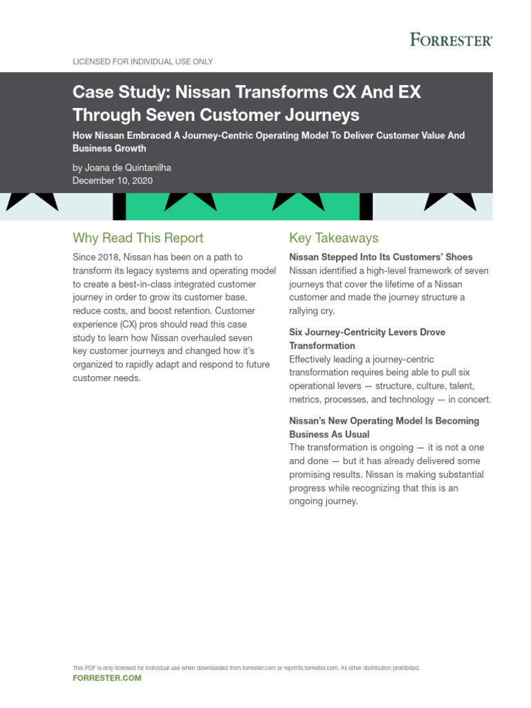 Case Study_ Nissan Transforms CX and EX Through Seven Customer Journeys ... Case Study_ Nissan Transforms CX and EX Through Seven Customer Journeys ...