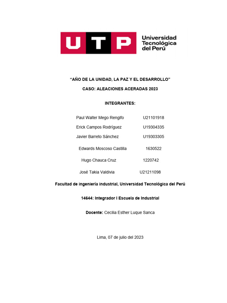 (ACV-S15) Semana 15 - Avance de Proyecto Final 4 | PDF | Almacén | Business