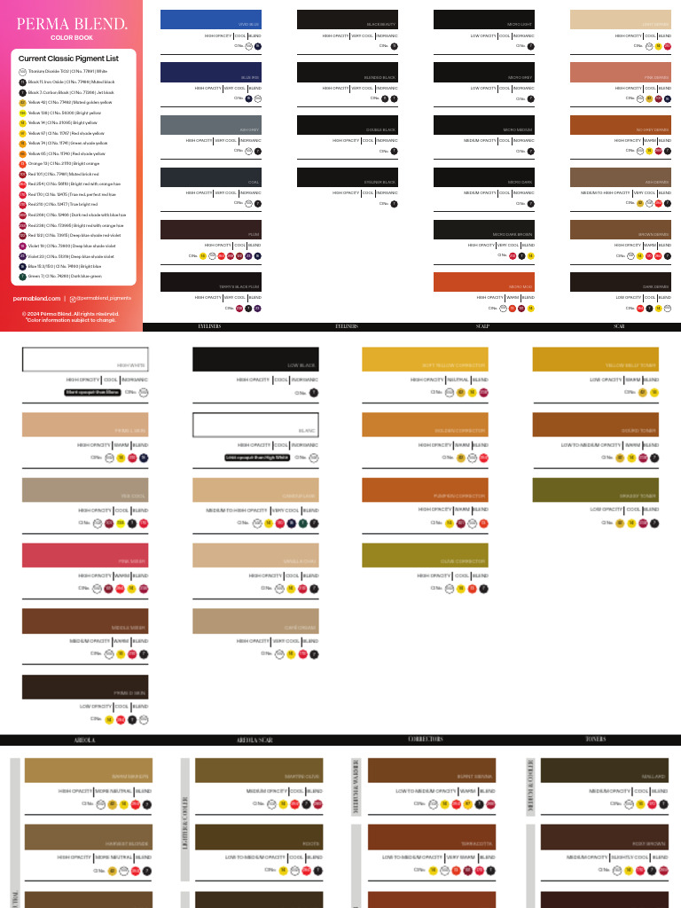 Permablend Color Chart Overview | PDF | Yellow | Red