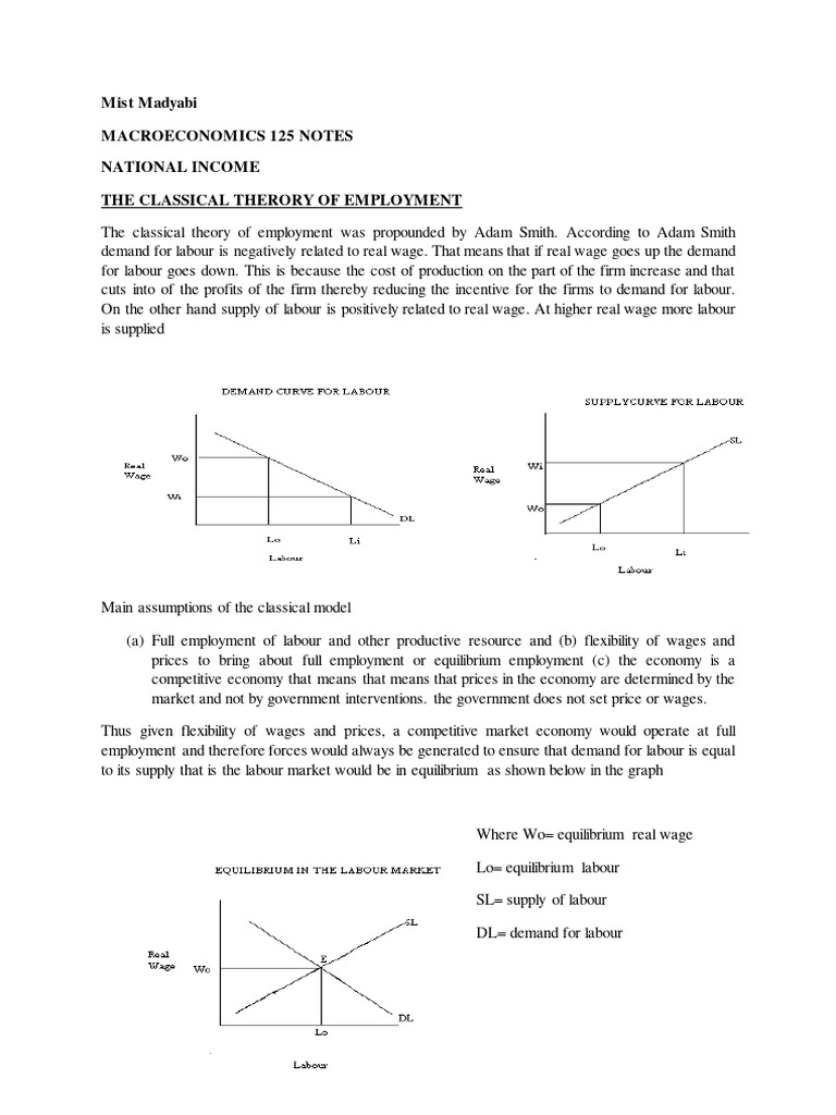 Classical Theory of Employment-2 | PDF | Labour Economics | Unemployment