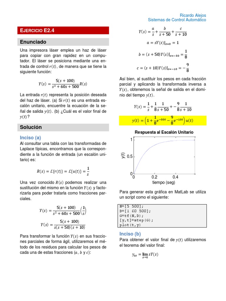 Ejercicios E2.4 y E2.19 (Dorf y Bishop) | PDF | Función (Matemáticas) | Amplificador operacional