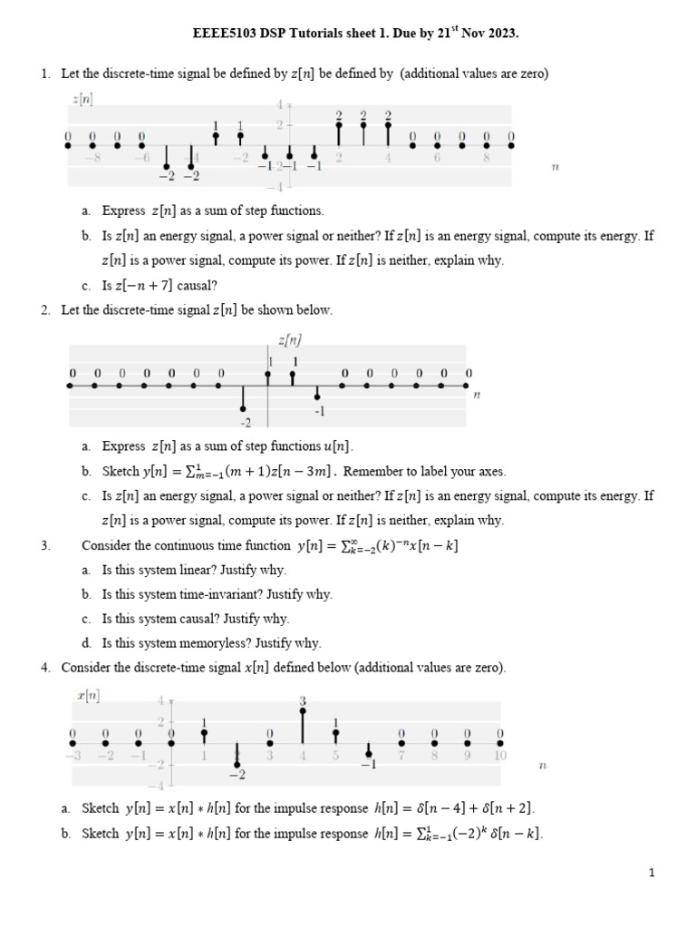 EEEE5103 DSP Tutorials | PDF EEEE5103 DSP Tutorials | PDF