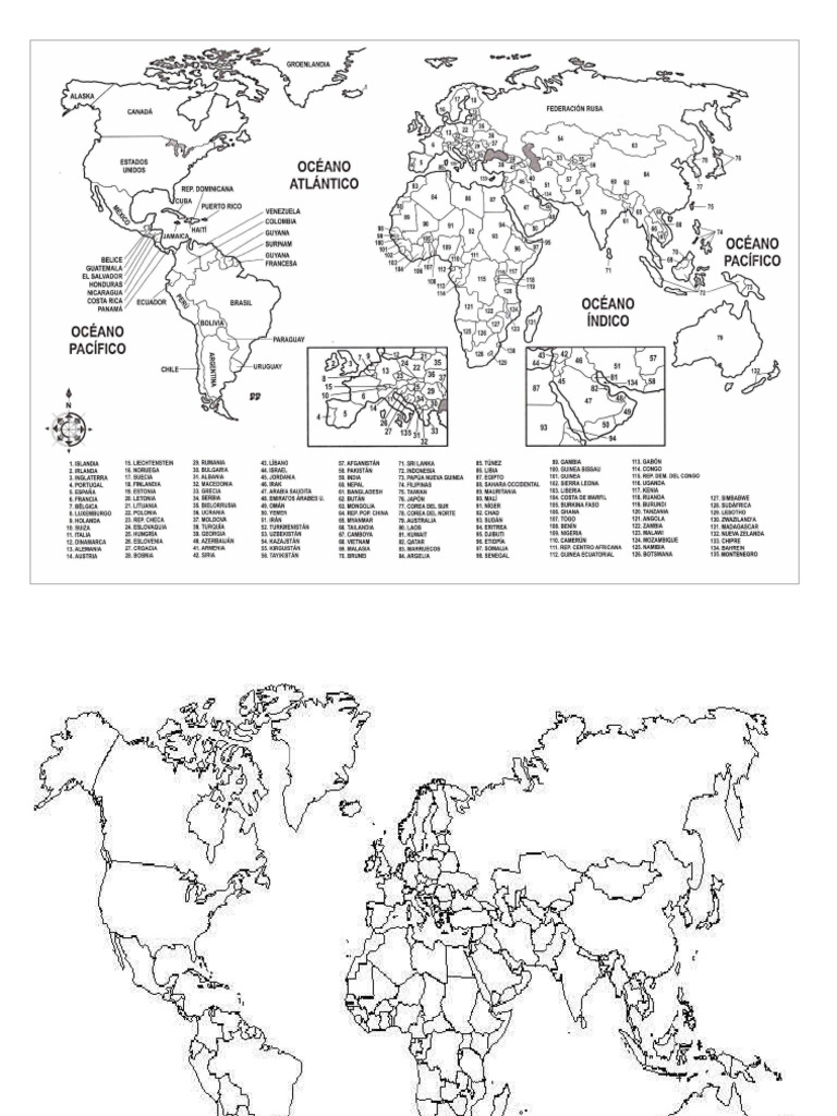 Mapa Mundi Con Nombre Paises | PDF