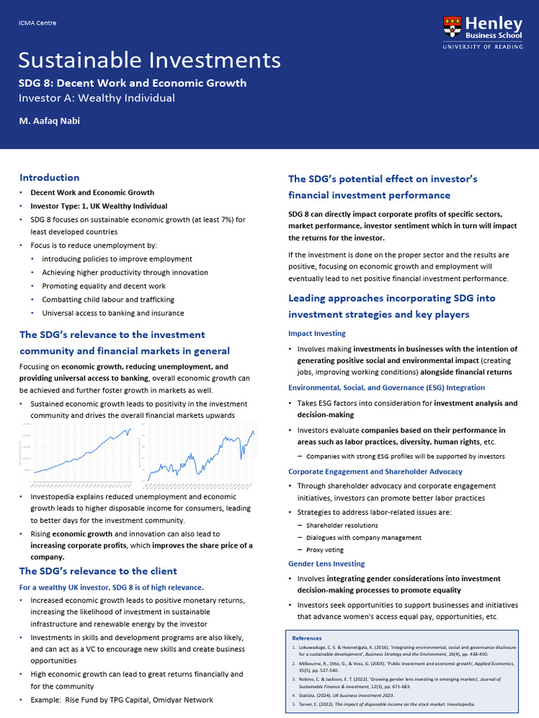Impact of SDG 8 on Wealthy Investors | PDF | Investing | Economic Growth