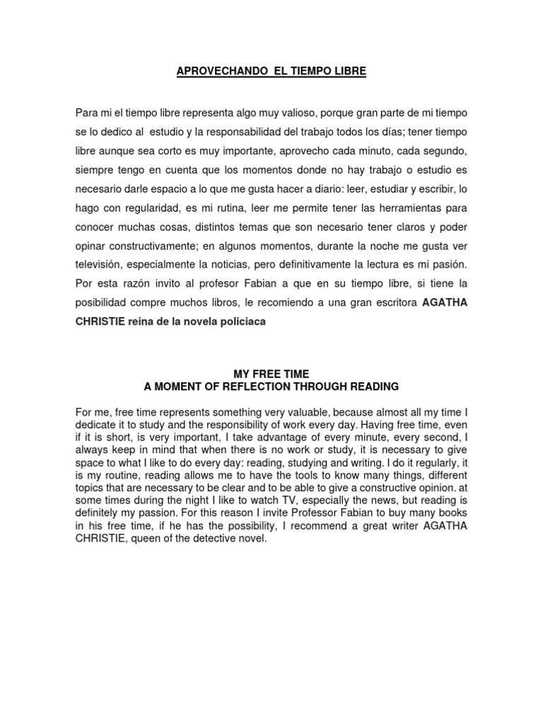 Aprovechando El Tiempo Libre | PDF