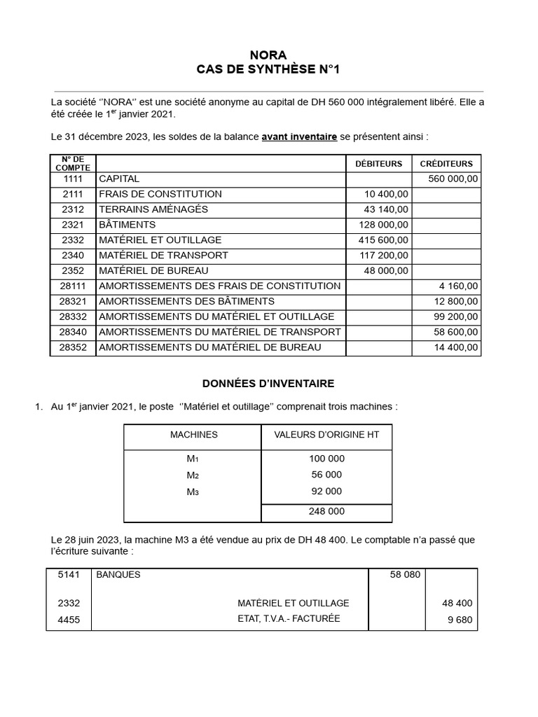 Compta 1 | PDF | Dépréciation | Immobilisations