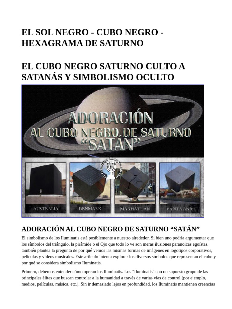 EL SOL NEGRO - CUBO NEGRO | PDF | Dom | Tierra