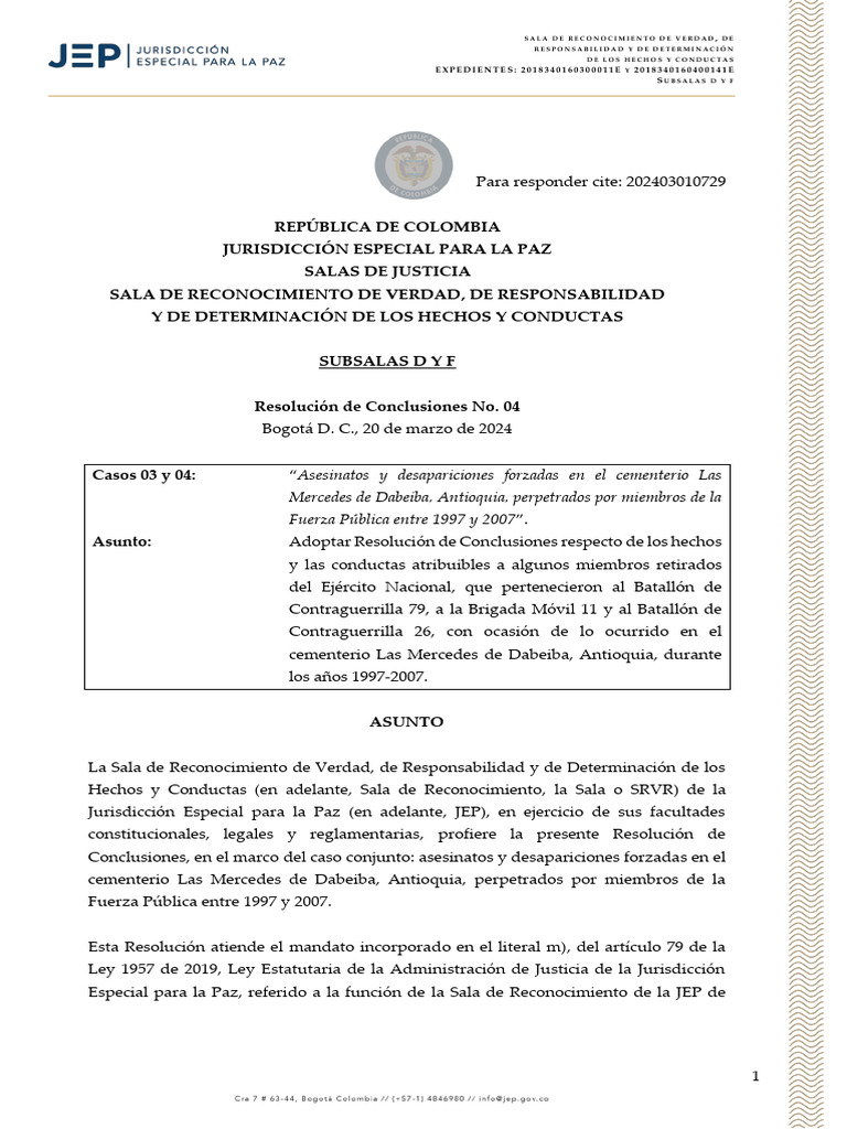 Resolución - SRVR 04 - 20 Marzo 2024 | PDF | Ley humanitaria ...