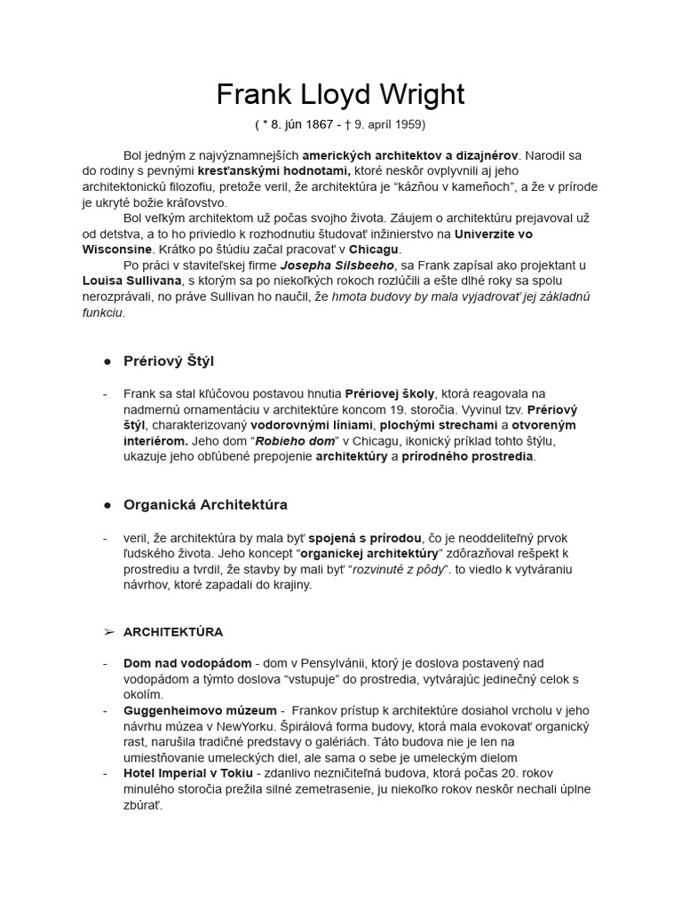Frank Lloyd Wright | PDF