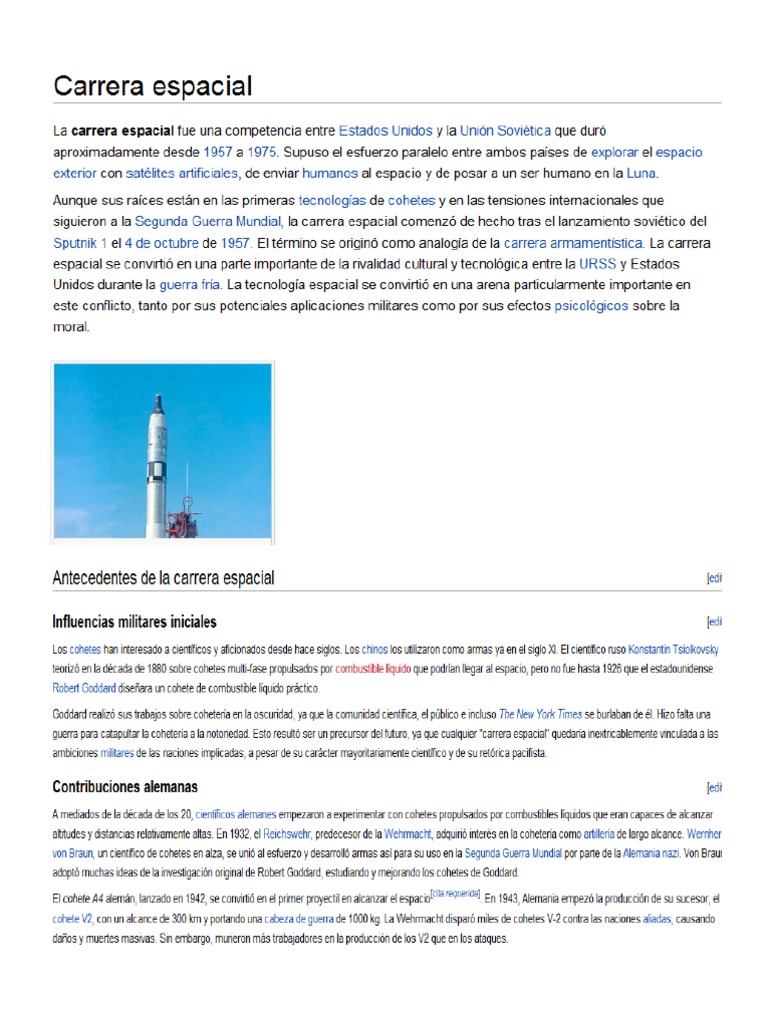 Carreras Espaciales | PDF | Carrera en el espacio | Nasa