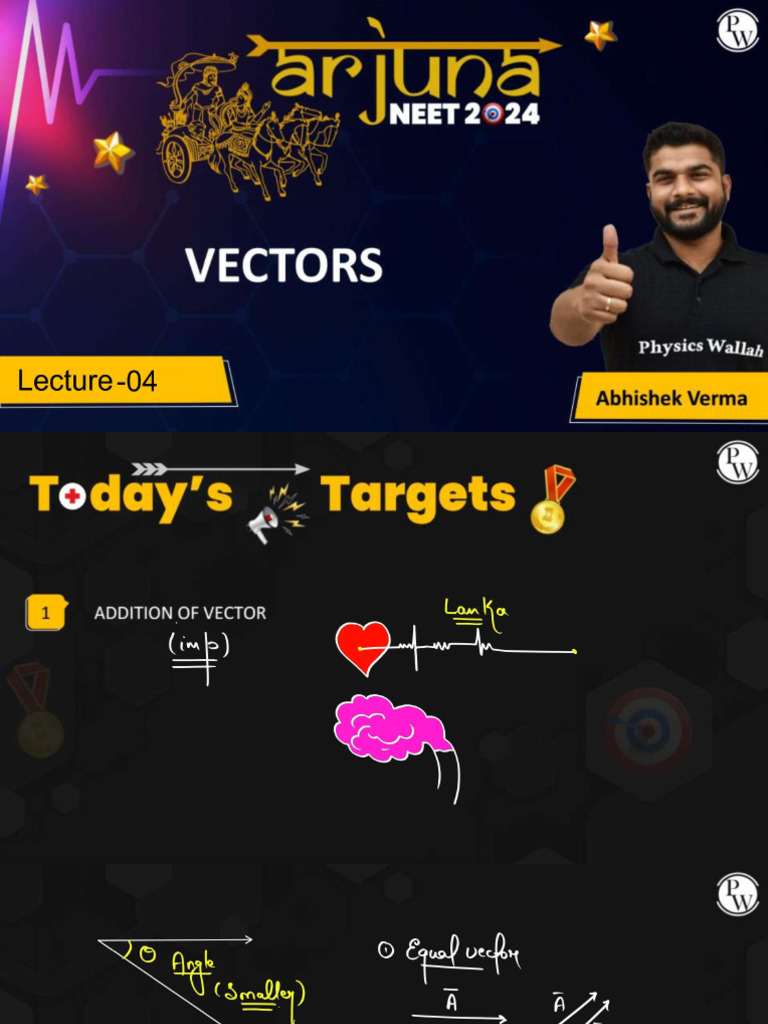 Vectors 04 - Classnotes - Arjuna NEET 2024 | PDF