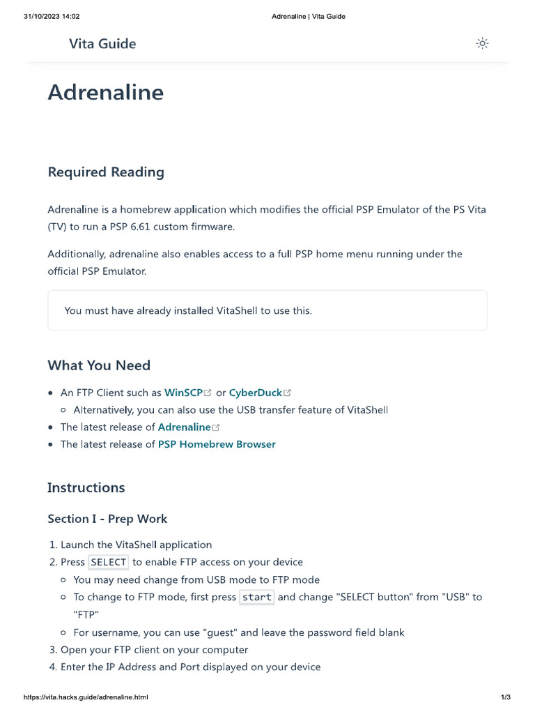 Adrenaline - Vita Guide | PDF | Teaching Methods & Materials | Computers