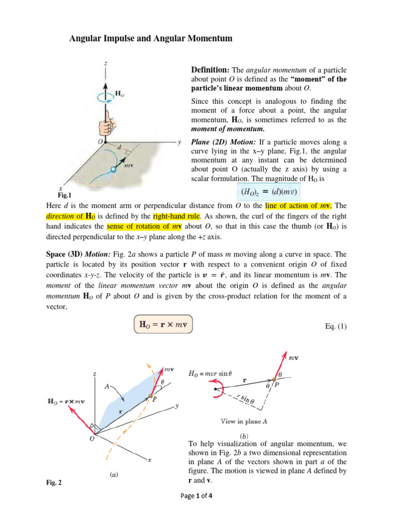 Angular Impulse and Angular Momentum | PDF | Torque | Angular Momentum