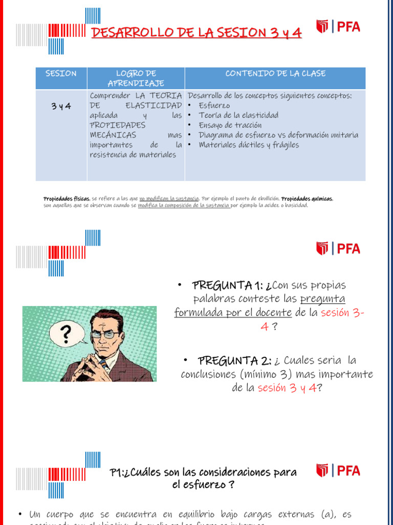 Sesion 3 y 4 | Descargar gratis PDF | Deformación (ingeniería) | Elasticidad (Física)