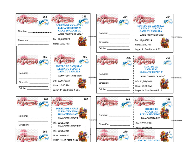 Sorteo de Canastas: ¡Participa y Gana! | PDF