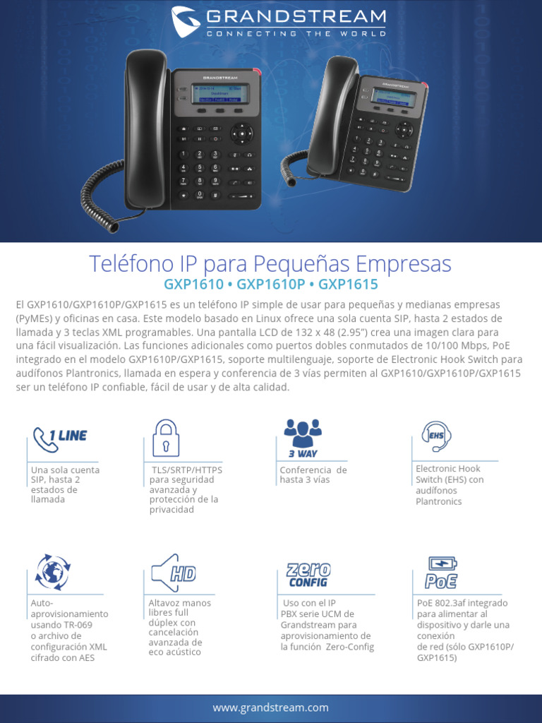 Datasheet gxp1610 1615 Spanish | PDF | Calidad de servicio | protocolo de Iniciacion de Sesion