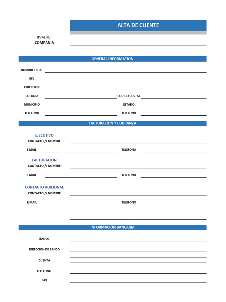 Formato Alta Cliente - Alrise | PDF