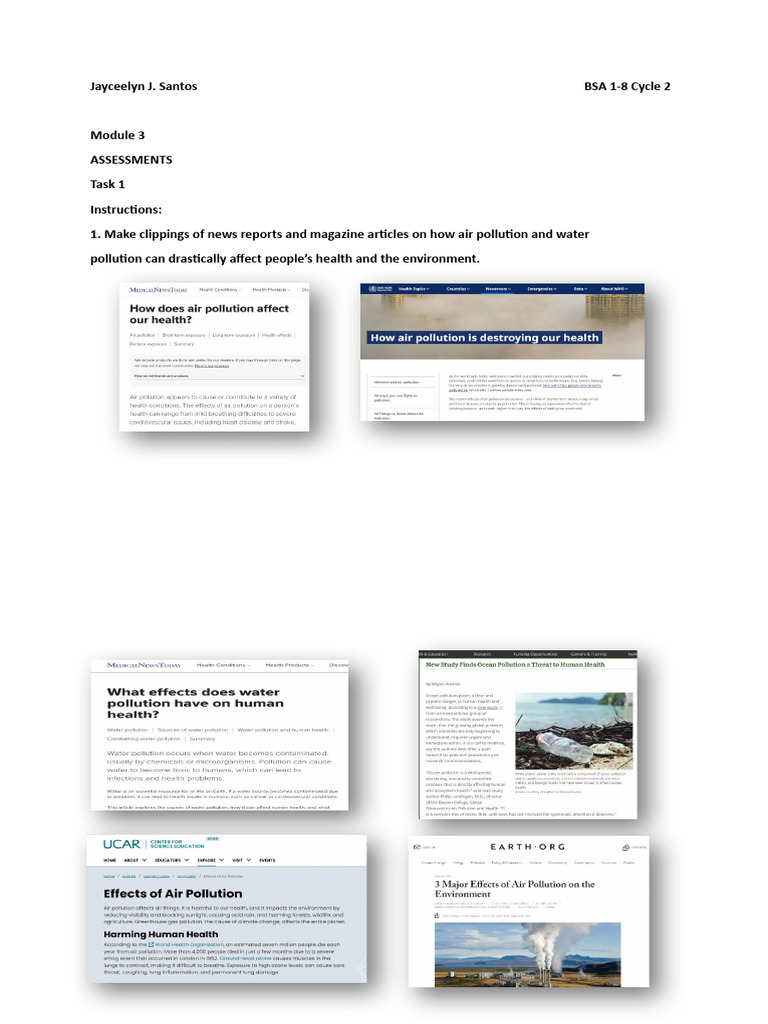 Module 3 Task 1-3 | PDF | Air Pollution | Water Pollution