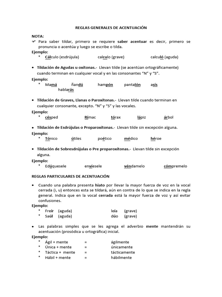 Reglas Generales de Acentuación | PDF | Lingüística | Idiomas