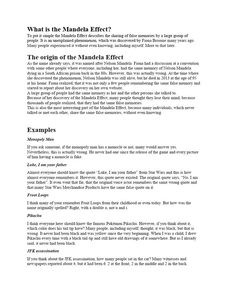 Mandela effekt | PDF