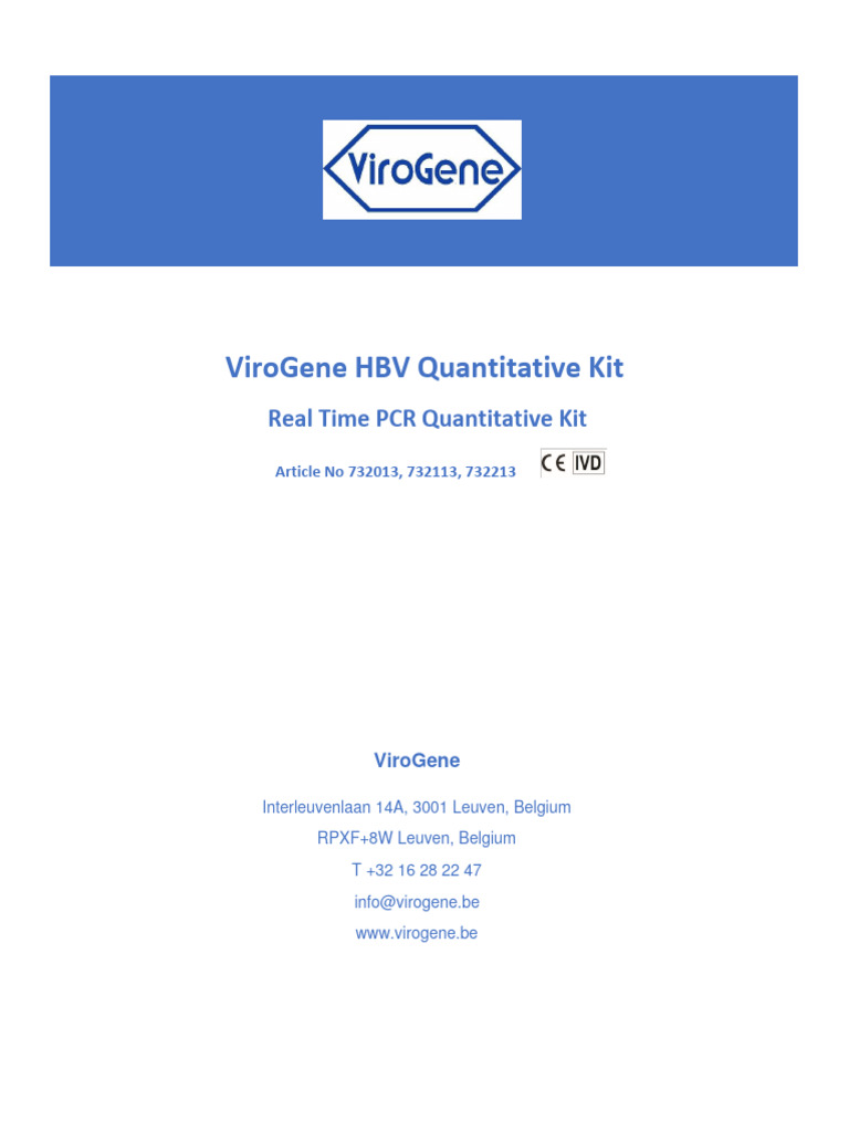 Virogene HBV QPCR Kit 1.0 Q | PDF | Real Time Polymerase Chain Reaction ...