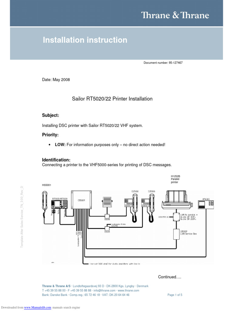 Thrane&Thrane Sailor RT5022 Installation Manual | PDF | Printer ...