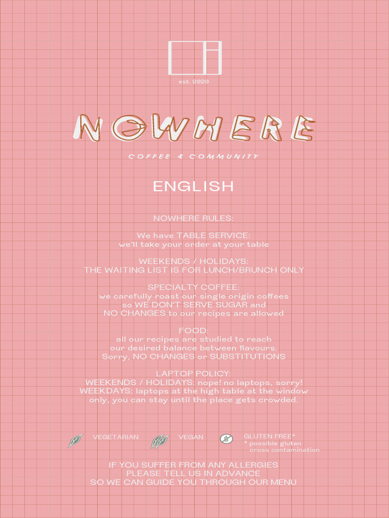 NOWHERE MENU-compressed | PDF | Chocolate | Coffee