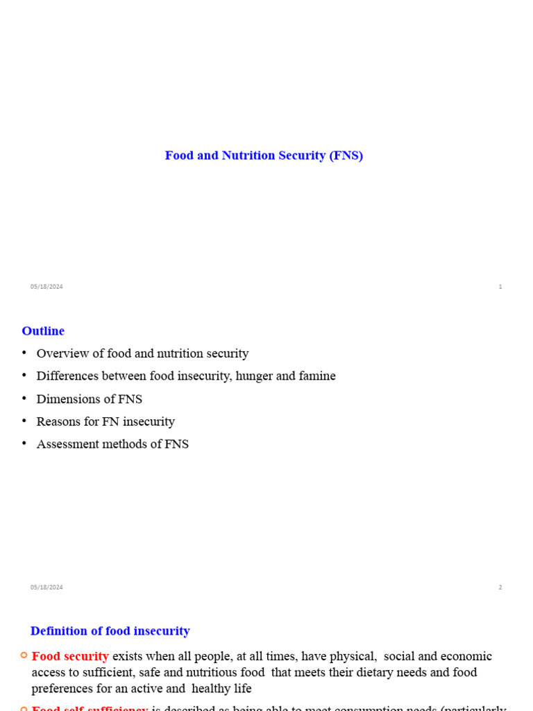 Food and Nutrition Security | PDF | Food Security | Malnutrition