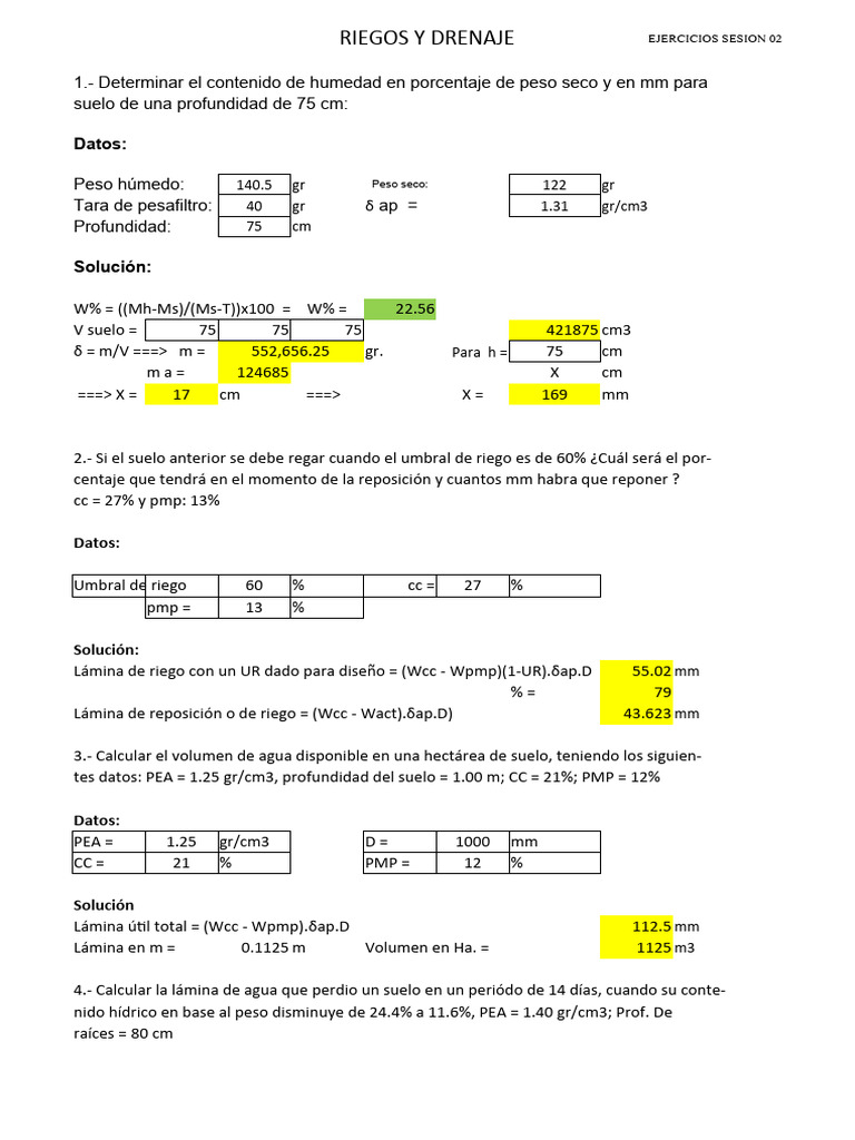 Docsity Ejercicios de Hidraulica 11 | PDF | Riego | Agua