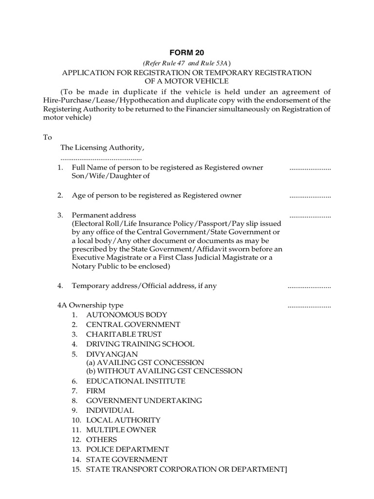 Form 20 | PDF | Semi Trailer Truck | Axle