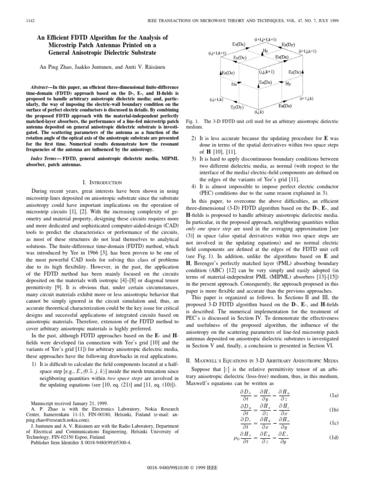 An Efficient Fdtd Algorithm For The Anal Pdf Anisotropy Chemistry