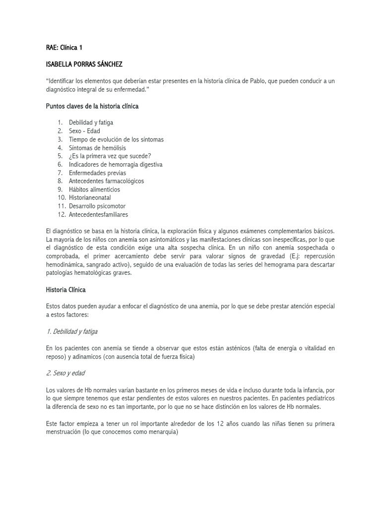 Resumen Anemia CL1 | PDF | Anemia | Diagnostico medico
