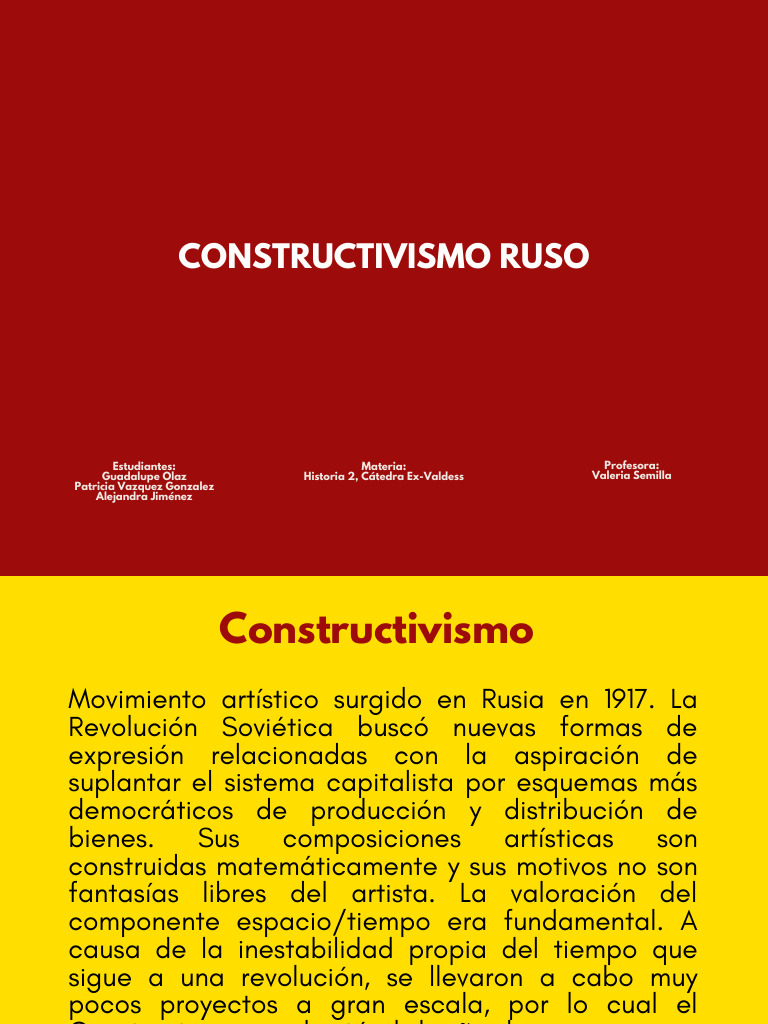Constructivismo Ruso, Grupo 3 | PDF | Las artes | Movimientos de arte