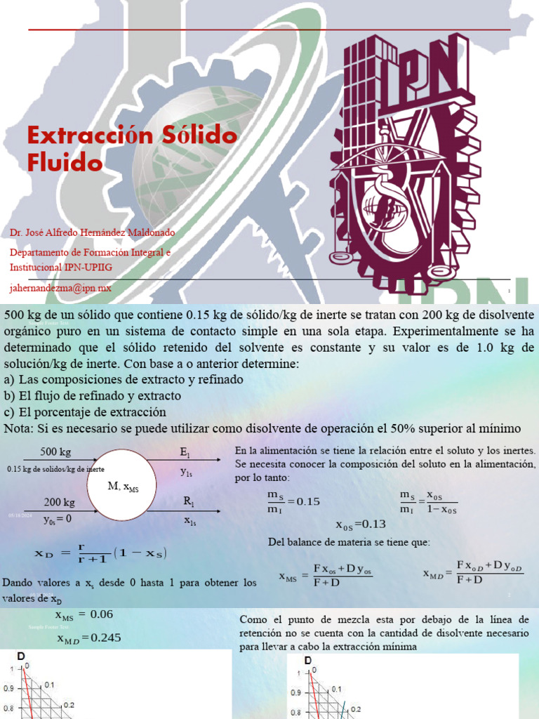 Extracción Sólido Fluido - 280224 | PDF | Sustancias químicas | Química
