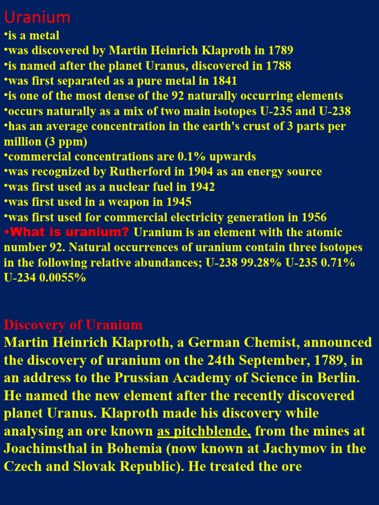 Uranium | PDF | Uranium | Ore