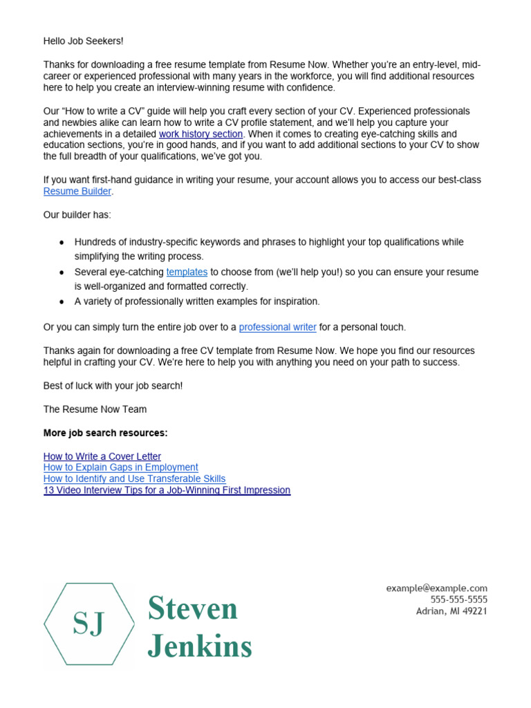 CV Free Template Blue Monogram Empathic Emerald | PDF | Résumé | Thesis