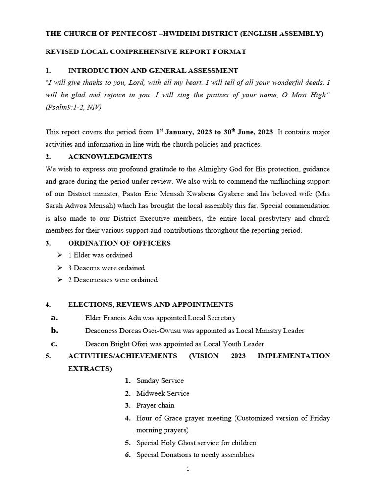 Comprehensive Edited Report | PDF | Deacon | Ordination