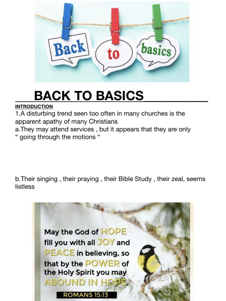 Back To Basics | PDF | Hope | Faith