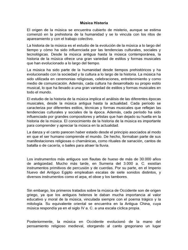 Música | PDF | Instrumentos musicales | Musicología