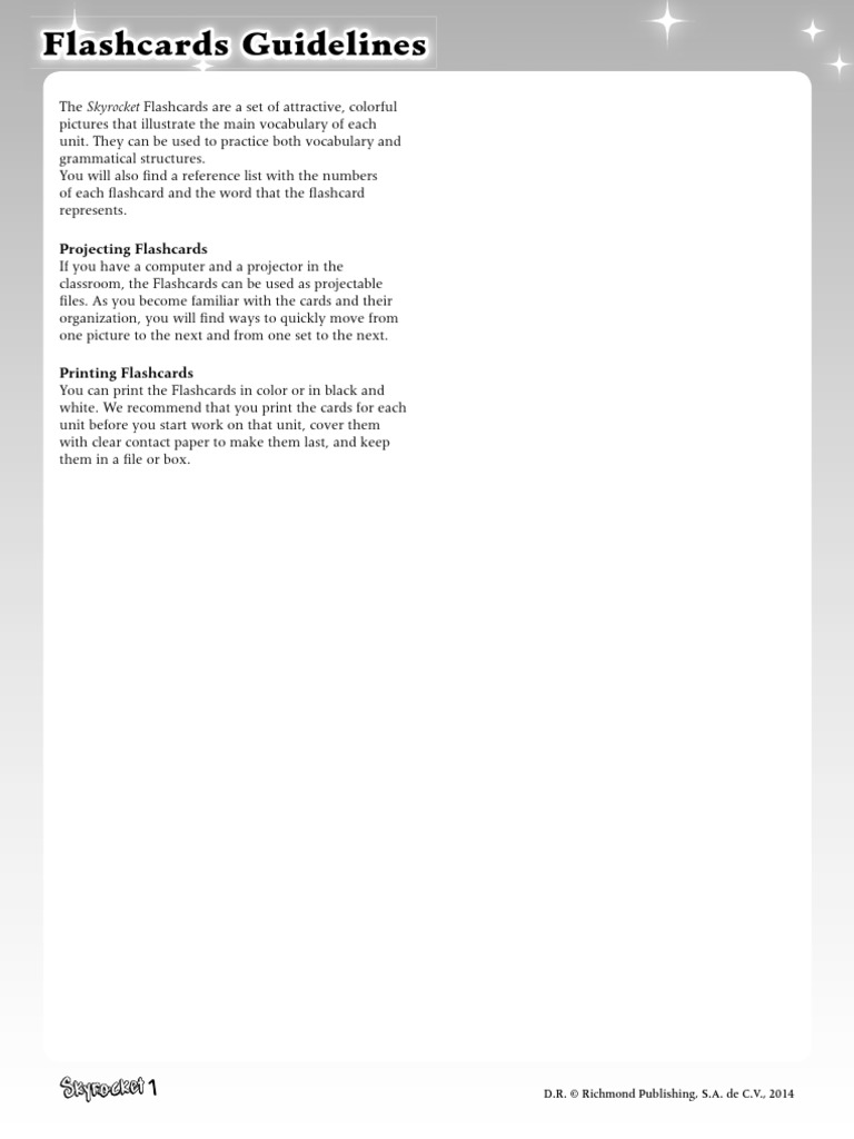 Skyrocket Flashcards Guide Pdf