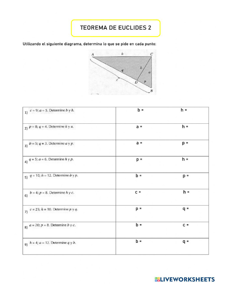 Teorema de Euclides | PDF